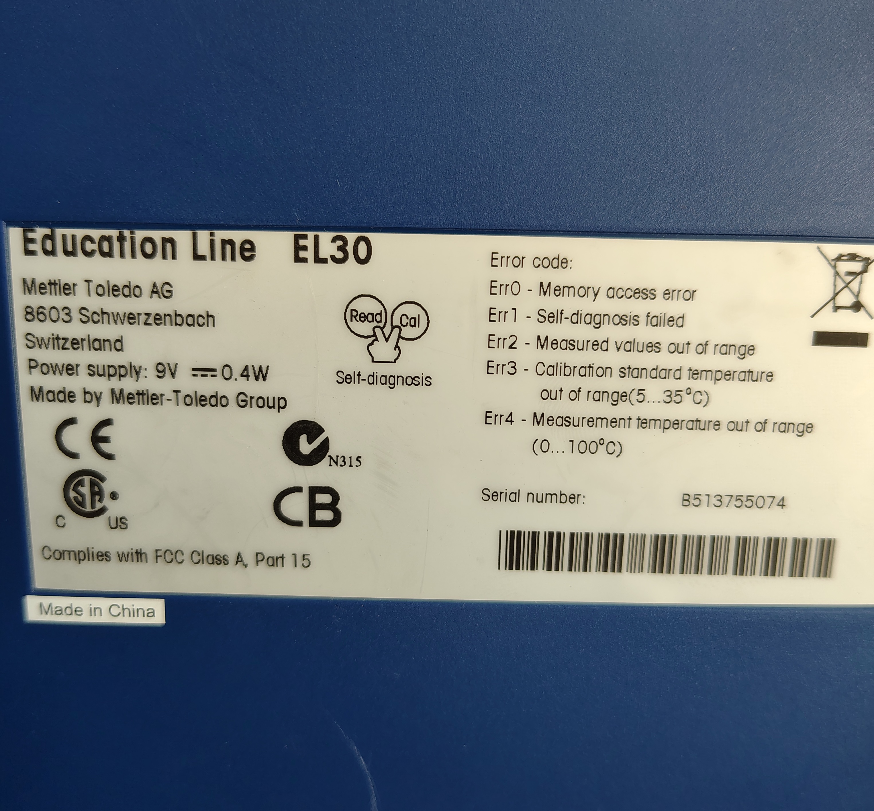 Meters: Mettler Toledo EL30 Benchtop Conductivity Meter